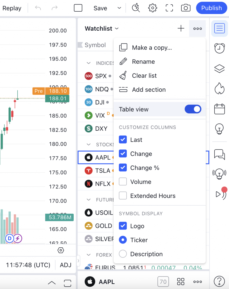 New minimalistic display mode for Watchlist — TradingView Blog